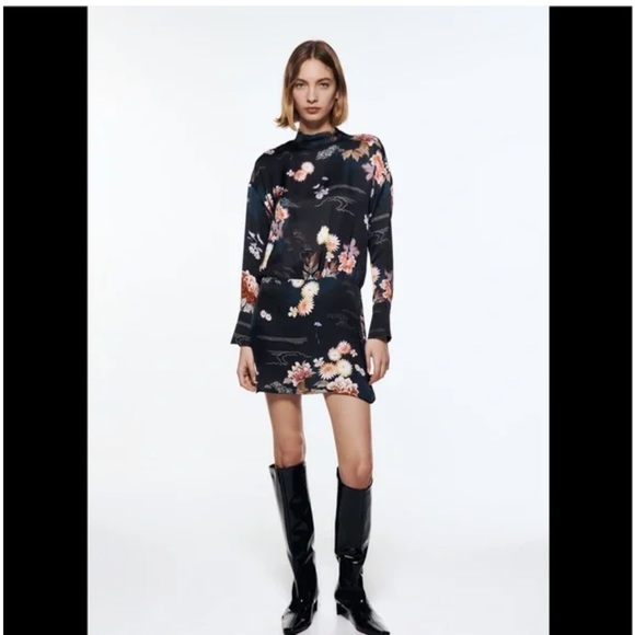 Dresses | Zara Japanese Inspired Floral Mini Dress | Poshmark